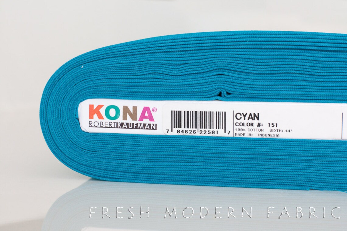 Cyan Kona Cotton Solid Fabric From Robert Kaufman K001 151 - Etsy