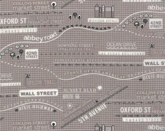 Road Map Fabric - Etsy