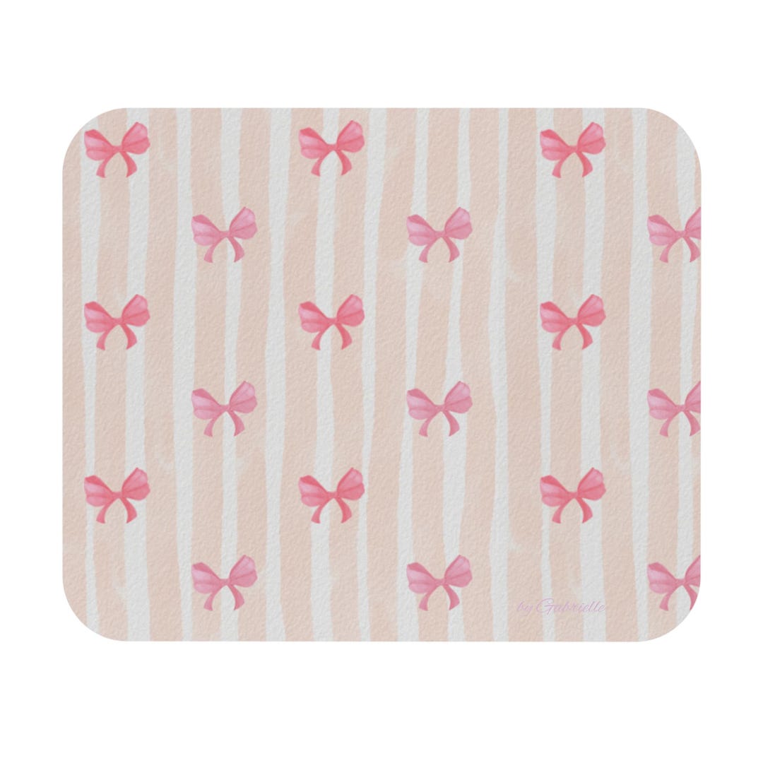 Cute Pink Bows Mouse Pad (rectangle) - Etsy