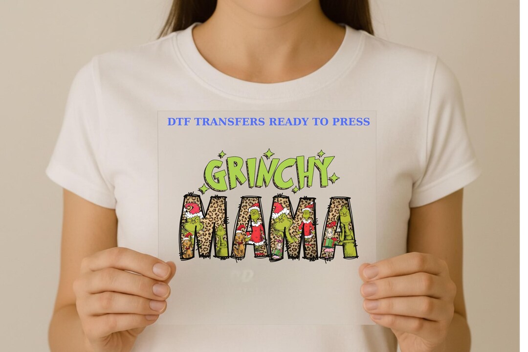 Grinch Iron on Transfer Christmas Dtf Transfers: Ready to Press Holiday ...