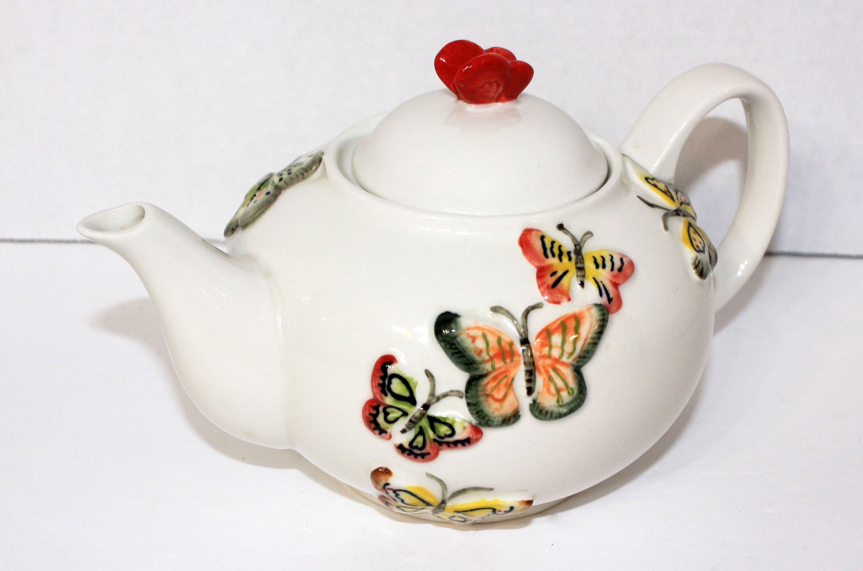 Pier 1 Imports Ceramic Butterfly Porcelain Teapot W/ Lid - Etsy UK