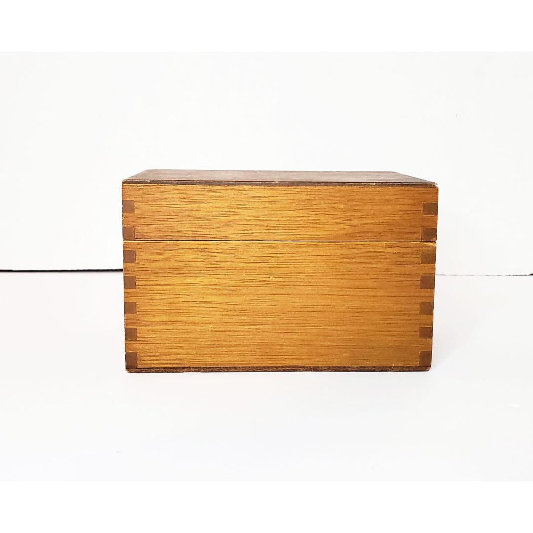 Vintage Index Recipe Card File Box Maple Wood 1930s Era Dovetail - Etsy