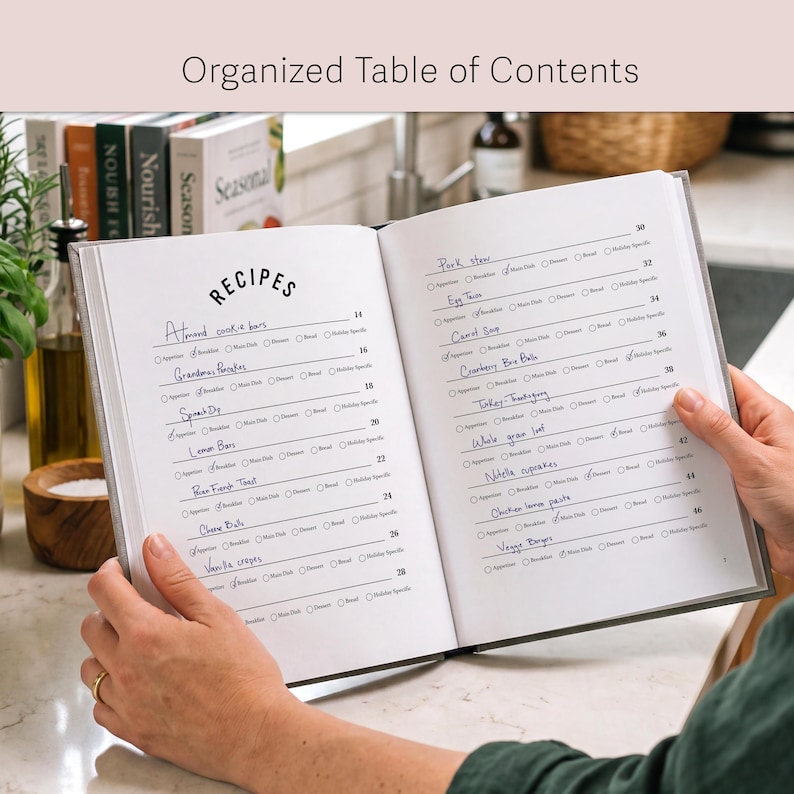 Custom Recipe Book | Personalized Family Cookbook | Blank Recipe ...
