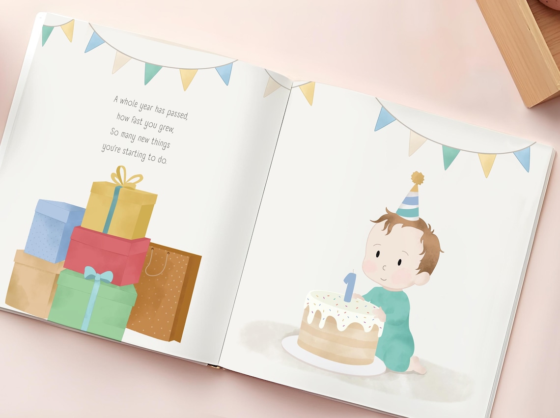 Personalized 1st Birthday Book | Custom Baby Name Storybook Gift ...