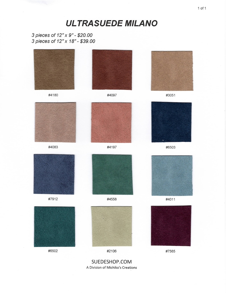 Ultrasuede Milano - Three Pieces of 12" X 9" or 12" X 18" - Etsy