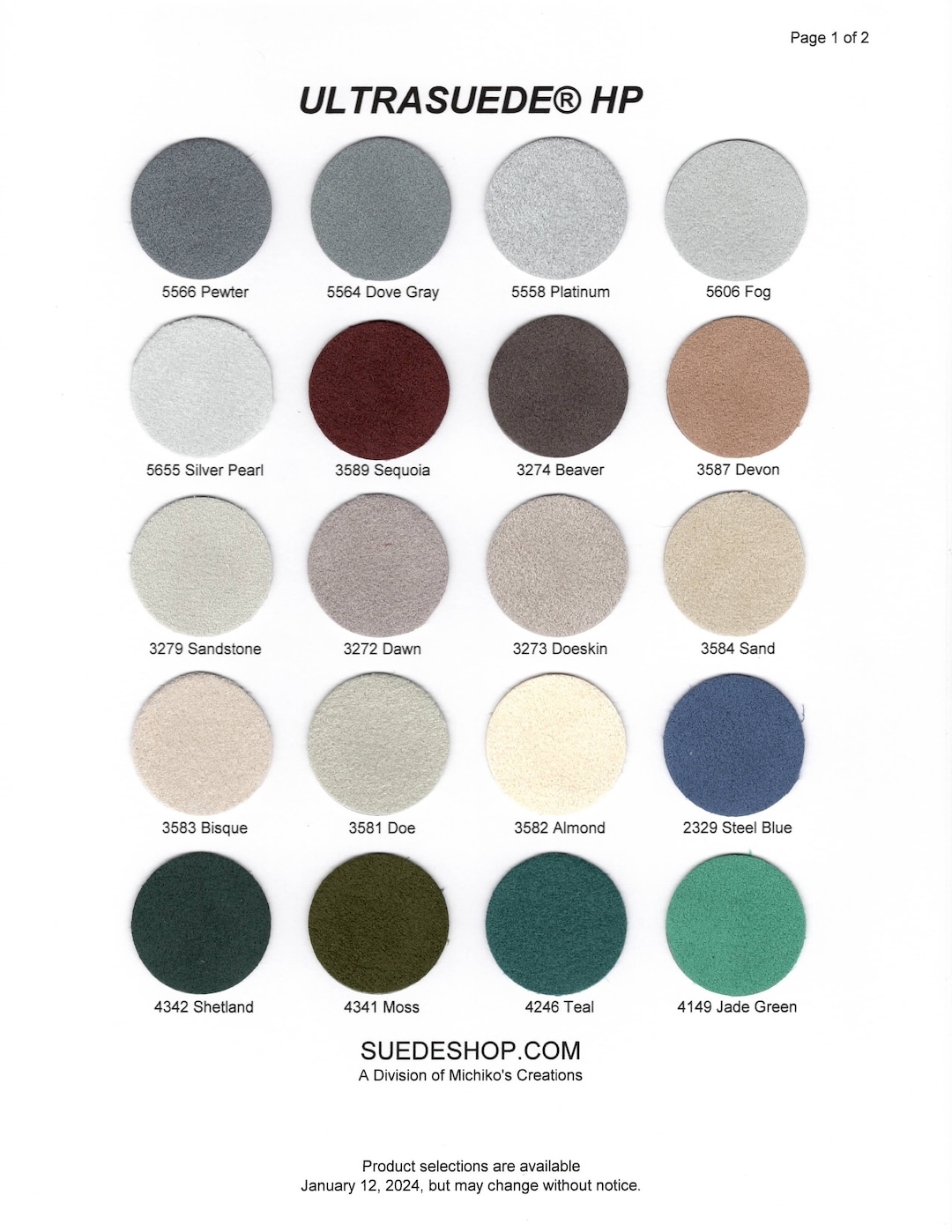 Three Pieces of Ultrasuede HP. 12 X 9 or 12 X 18. Choose From 35 Colors ...