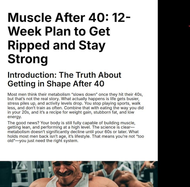 Muscle After 40: 12-week Plan to Get Ripped and Stay Strong - Etsy