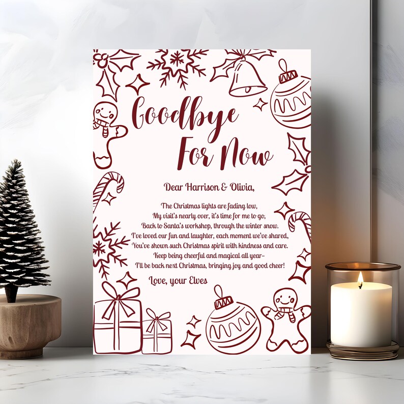 Elf Hello and Goodbye Letter, Holiday Elf Arrival & Departure Letter ...