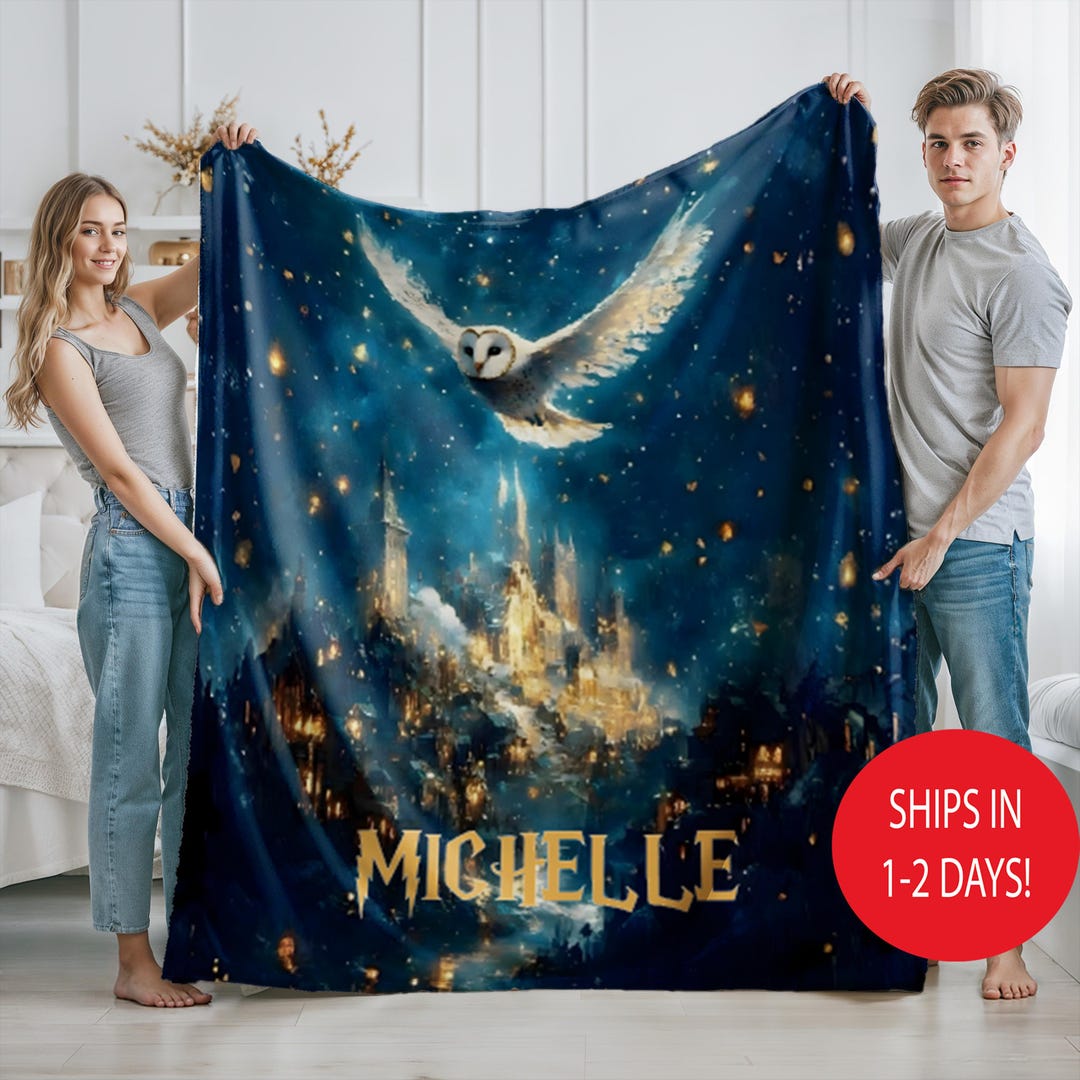Personalized Wizard Blanket With Name, Custom Christmas Gift, Magic ...