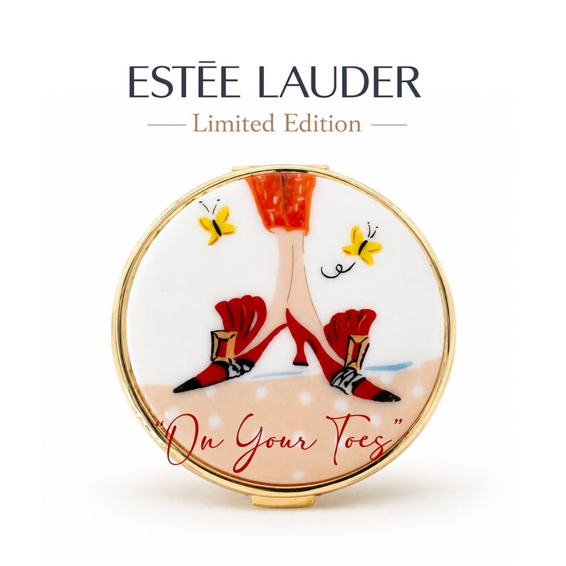 Vintage Rare Estée Lauder "on Your Toes" Lucidity Compact, Porcelain ...