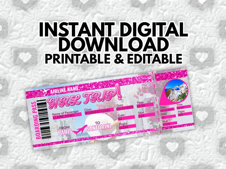 Girls Trip Boarding Pass Template, Girl Trip Airline Ticket, Canva ...