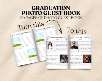 Editable Class of 2026 Graduation Guest Book, Custom Polaroid Guestbook ...
