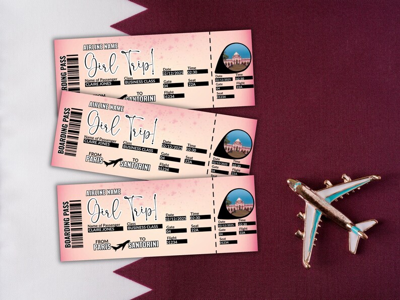 Editable Boarding Pass Canva Template, Printable Airline Ticket ...