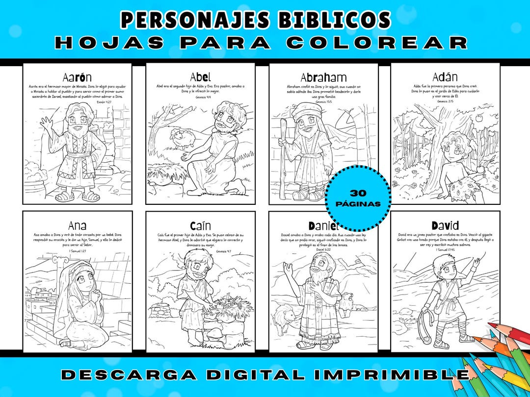Personajes Biblicos | Páginas Para Colorear PDF Con Descripcion Y ...