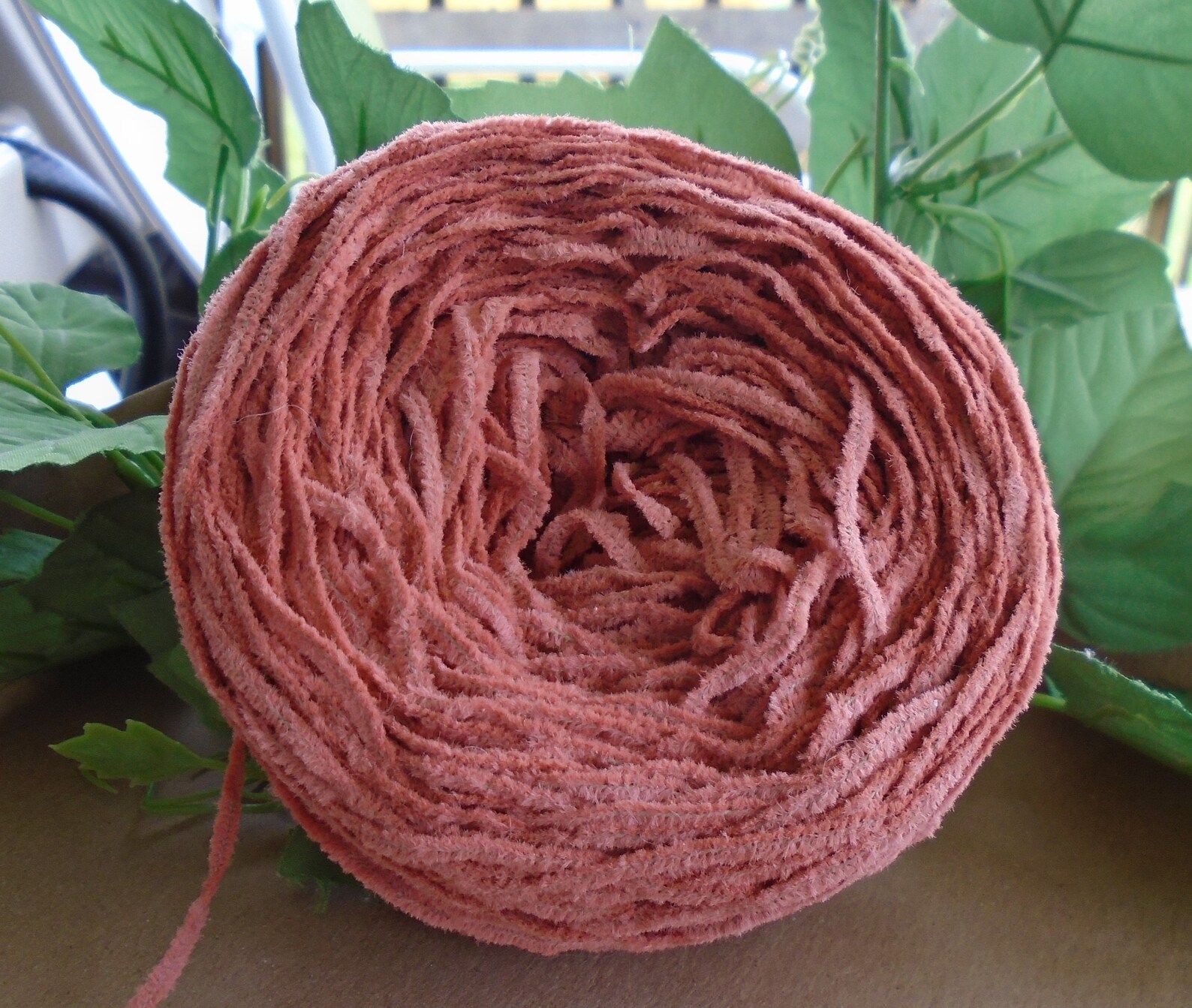 YARN Rayon Chenille Rust Color 150 Yards Crochet, Knitting, Weaving 150 ...