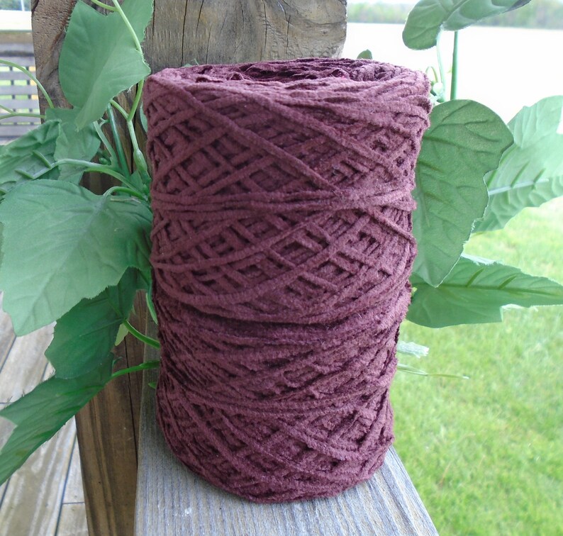 YARN Raisin Color Soft Cotton Chenille 150 Yards Crochet - Etsy