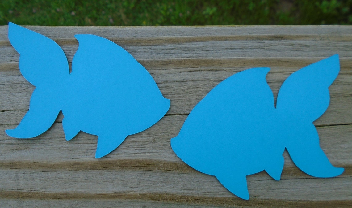 Card Stock Die Cut Fish Cut Outs, Aqua Color, 3 Inch X 3 Inch, 30 Count ...
