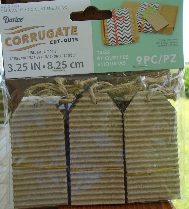 Corrugated Cardboard Tag-9 Piece Set-junk Journals-scrapbooking ...