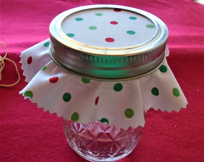 Fabric Jam Jar Covers, 6 Inches, Cotton Lid Covers, Includes Jar Labels ...