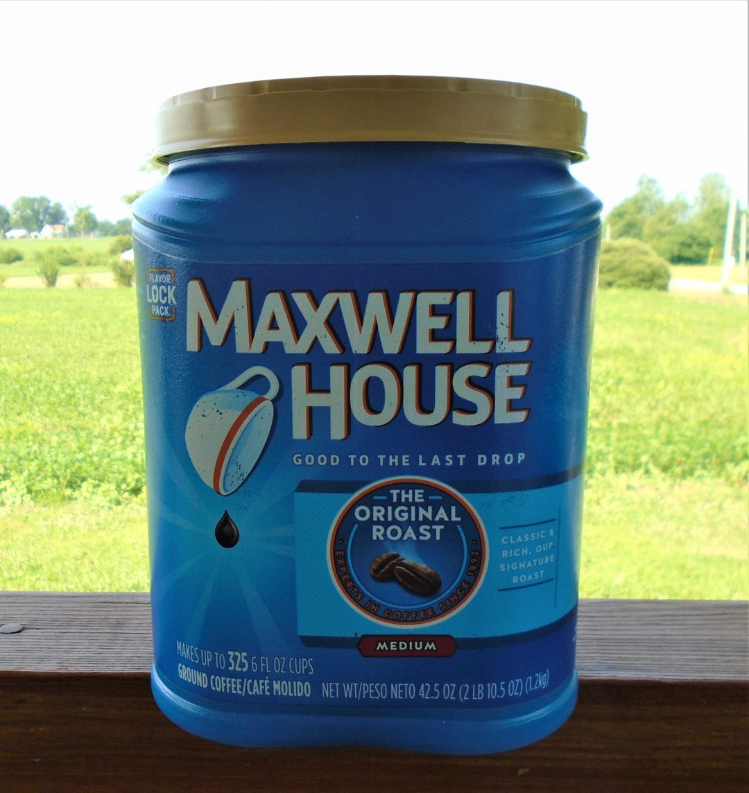 Maxwell House Coffee Empty Plastic Container, Storage for Crafts ...