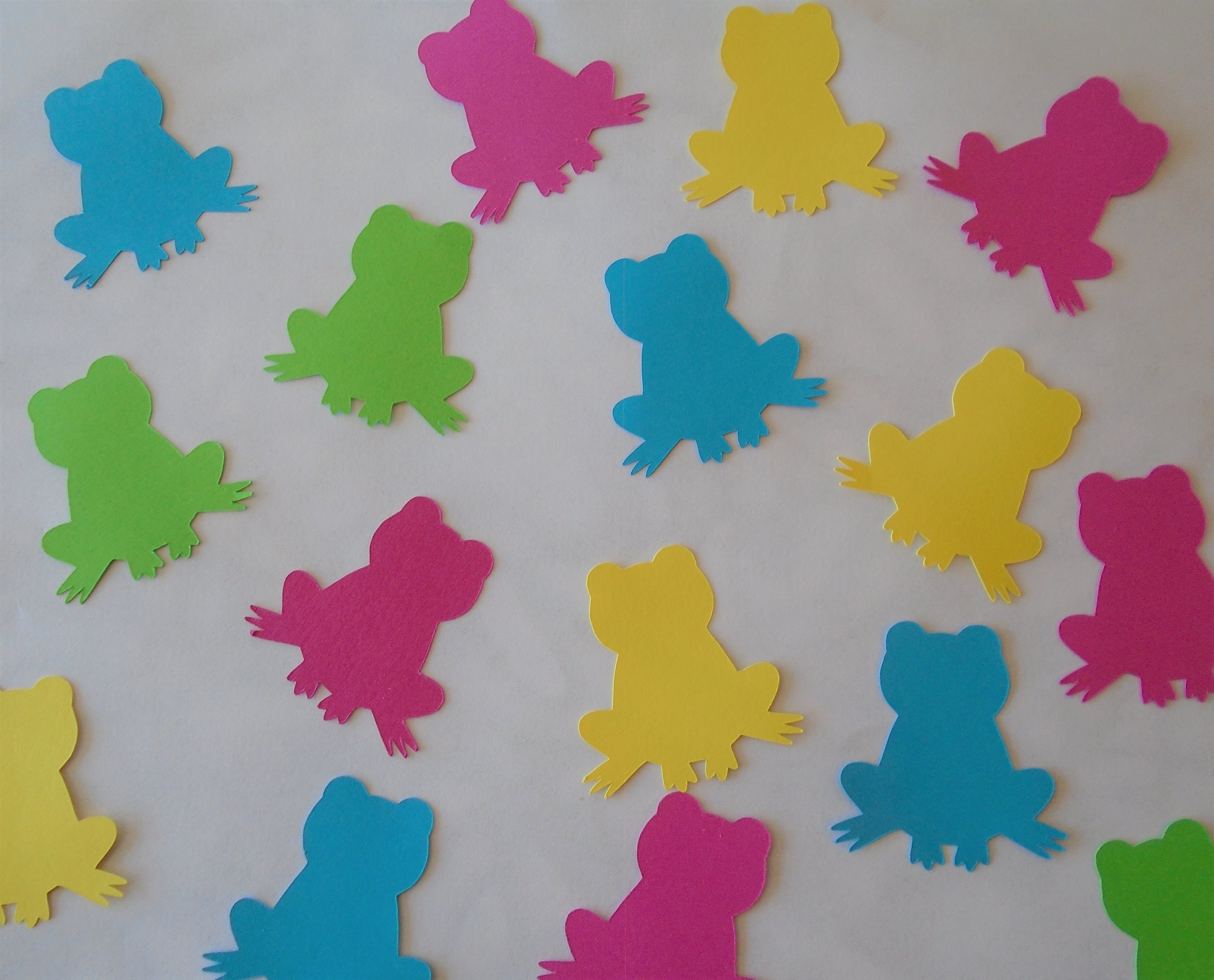 FROGS Confetti Bright Pink Sunshine Yellow Teal Blue & Lime | Etsy