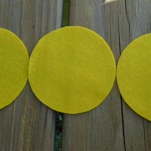 Yellow 3 Inch Round Hand Cut Felt Circles-30 Piece Pack-felt Pieces for ...