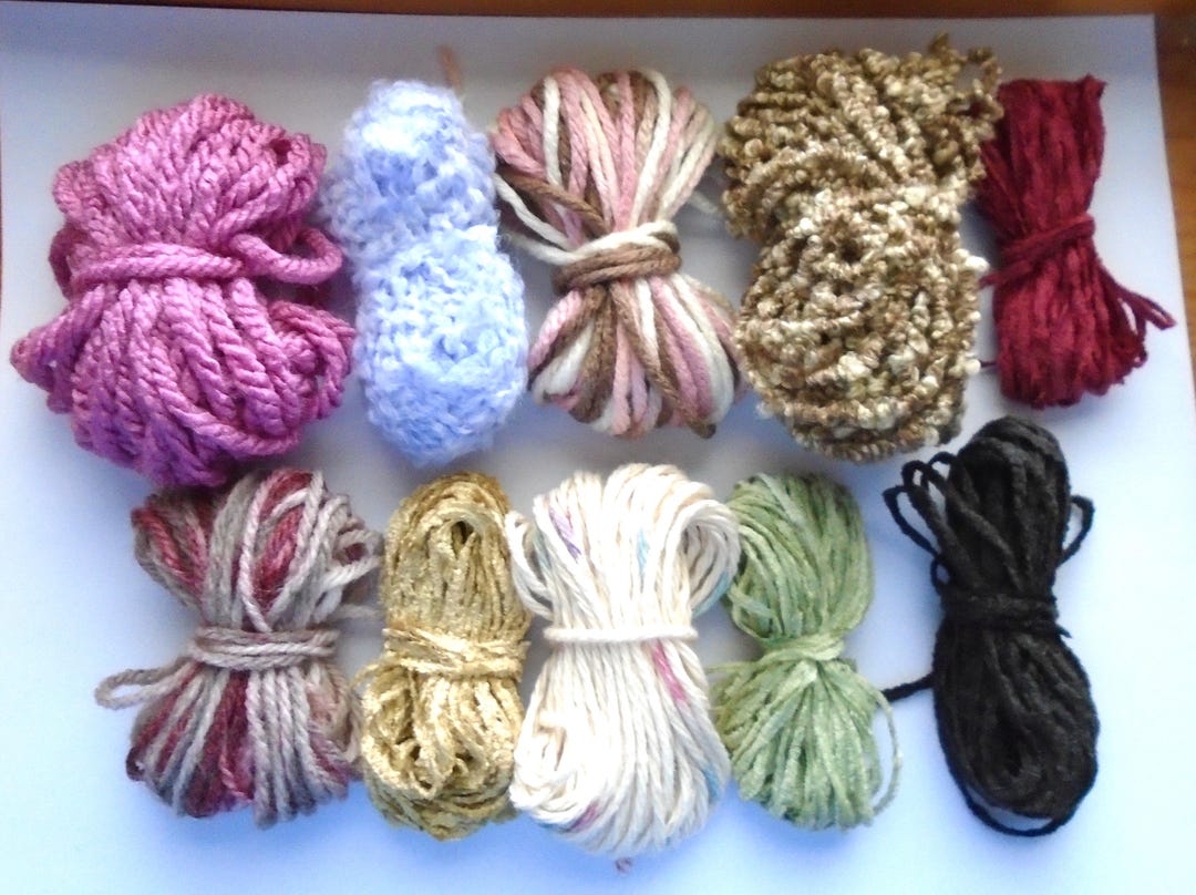 Art Yarn Bundle - Assorted Yarn - 100 Yards - 10 Bundles - 10 Yards ...