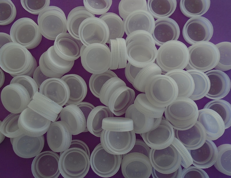 Plastic Bottle Caps White 100 COUNT - Bin #1 - Etsy