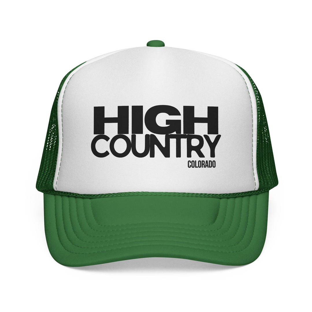 High Country Trucker Hat | Green Mesh Front Logo Cap - Etsy