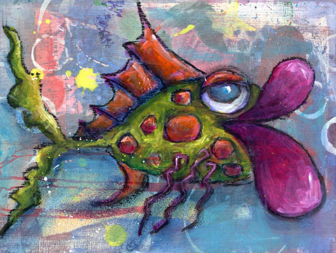 Whimsical Big Lip Fish Art Print-artwork-sea - Etsy