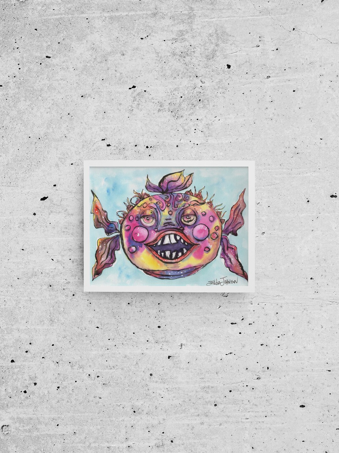 Colorful Fish Art Painting-puffer Fish Picture-tropical Fish Decor-fish ...