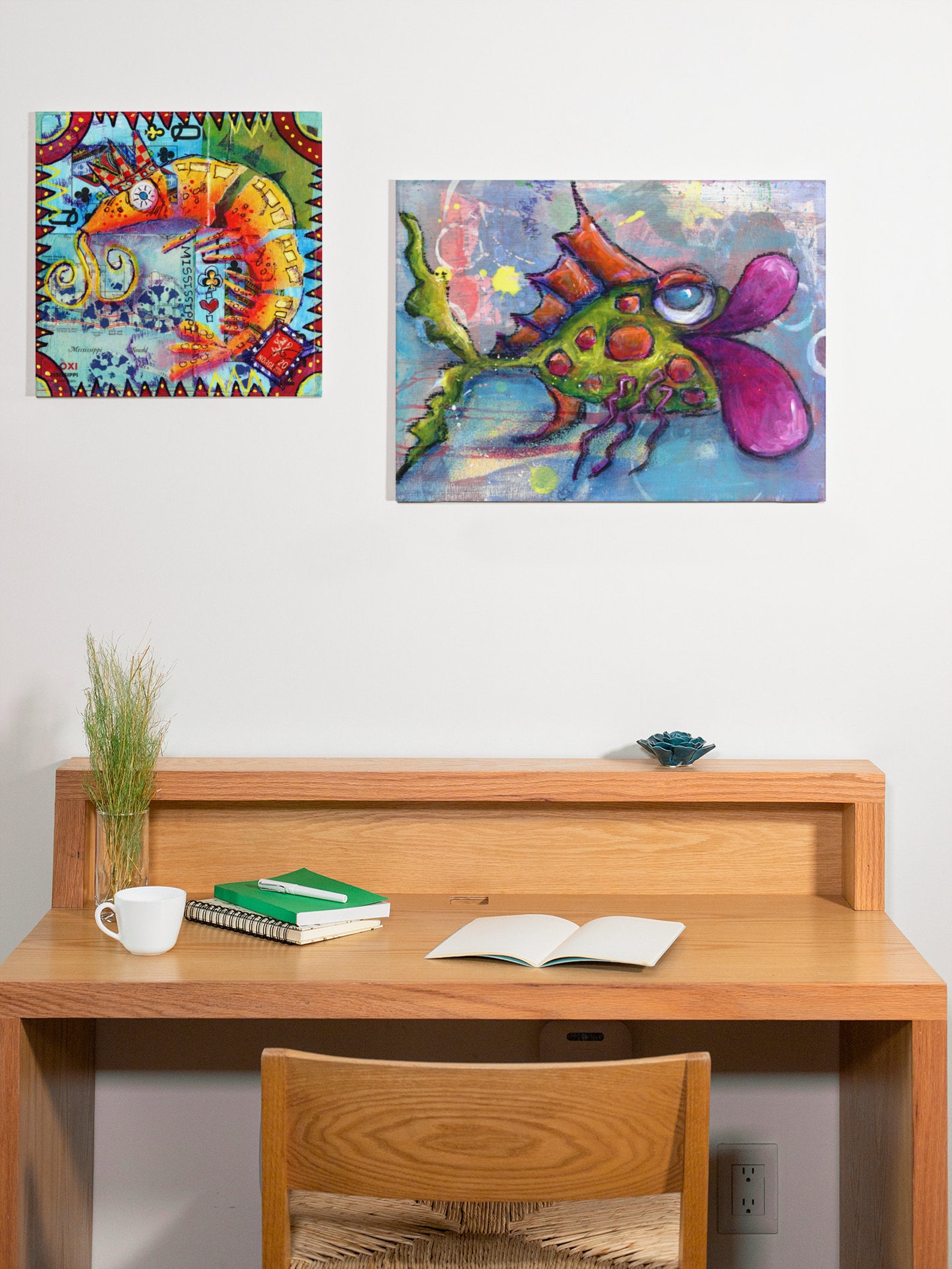 Whimsical Big Lip Fish Art Print-artwork-sea - Etsy