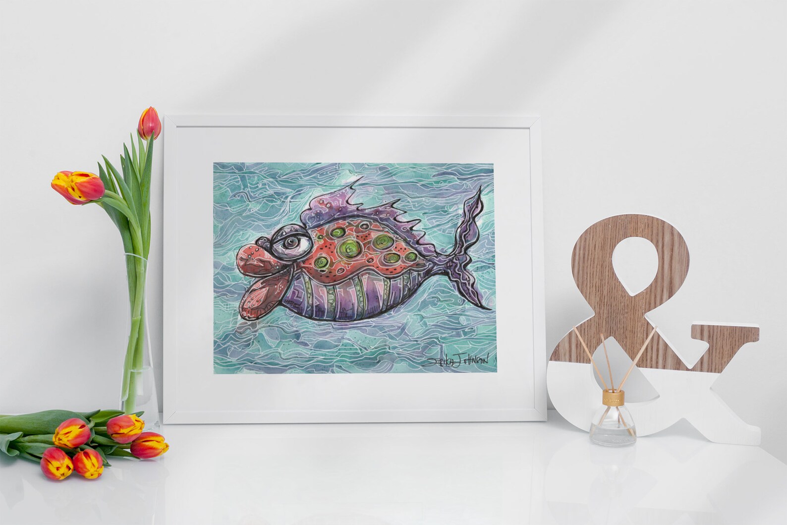 Fish Painting-coastal Decor-ocean Themed Art-sealife-beach House Wall ...