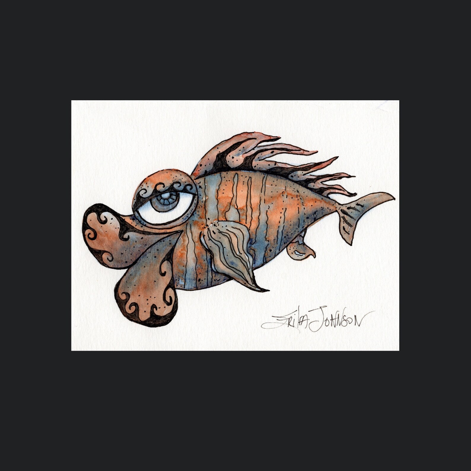 Fun Tropical Fish Watercolor Painting-beach House Decor Coastal Cottage ...