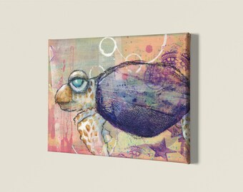Turtle Whimsical Painting - Etsy