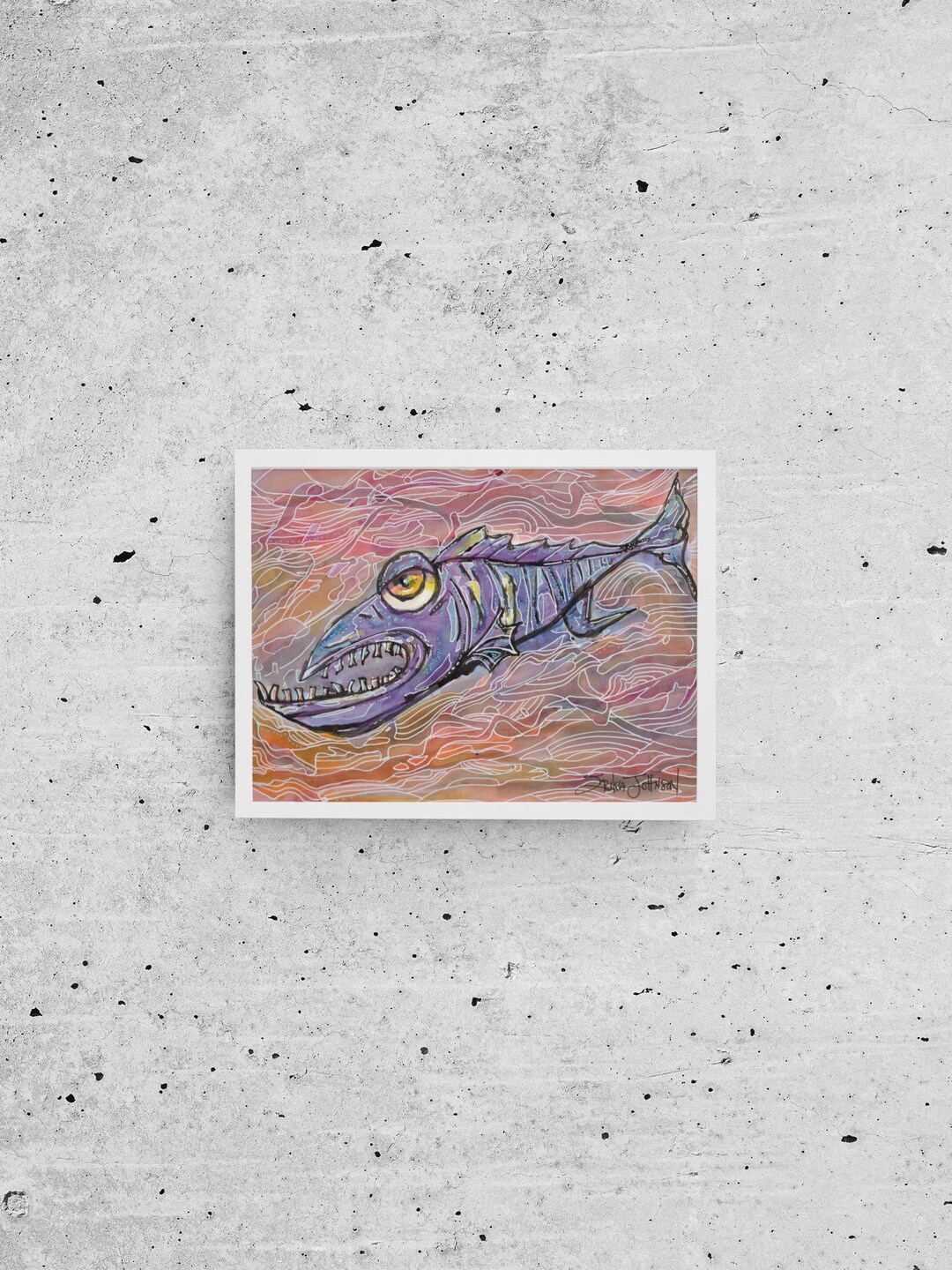 Fish Painting-coastal Decor-ocean Themed Art-sealife-beach House Wall ...
