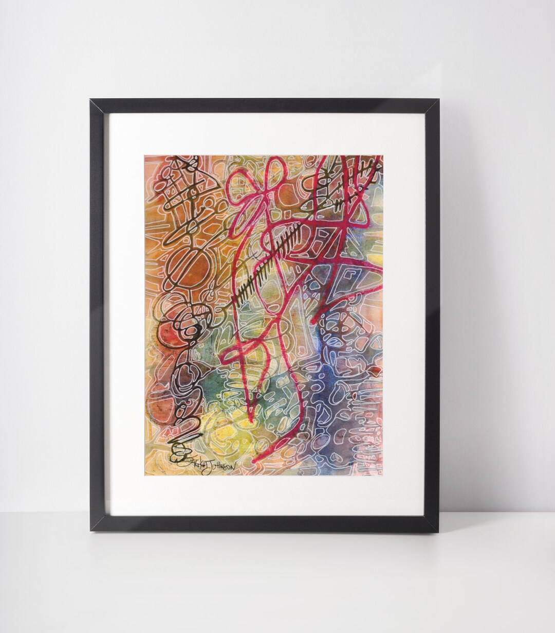 Original Abstract Expressionist Mixed Media Painting 9x12 Inches on ...