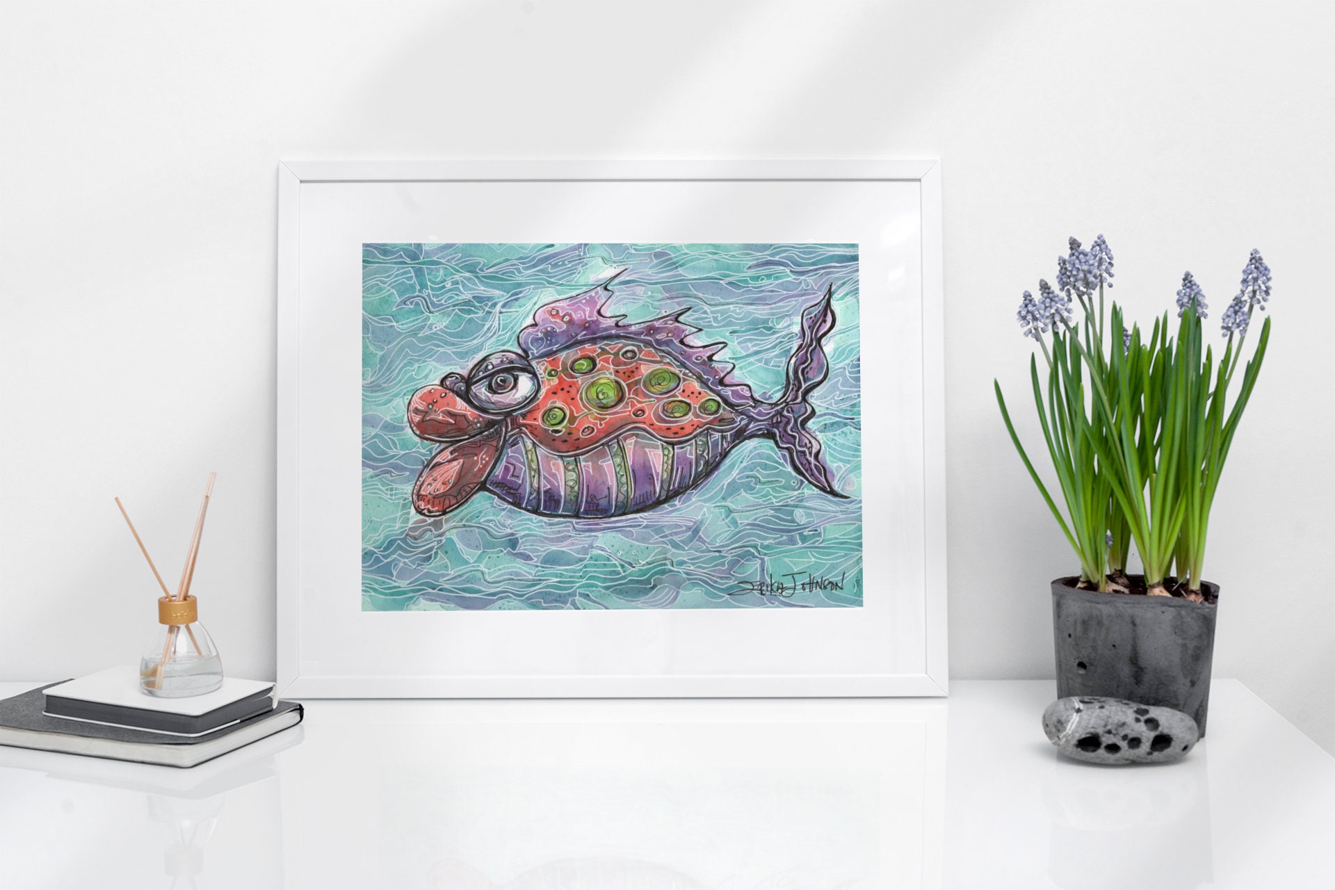 Fish Painting-coastal Decor-ocean Themed Art-sealife-beach House Wall ...