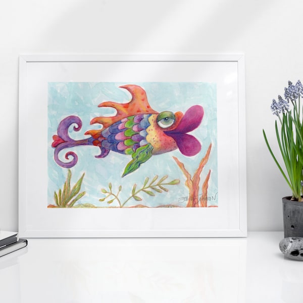 Whimsical Fish Art - Etsy