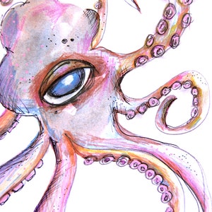 Octopus Dance-original Water Color Painting With Pen and Pencil Detail ...