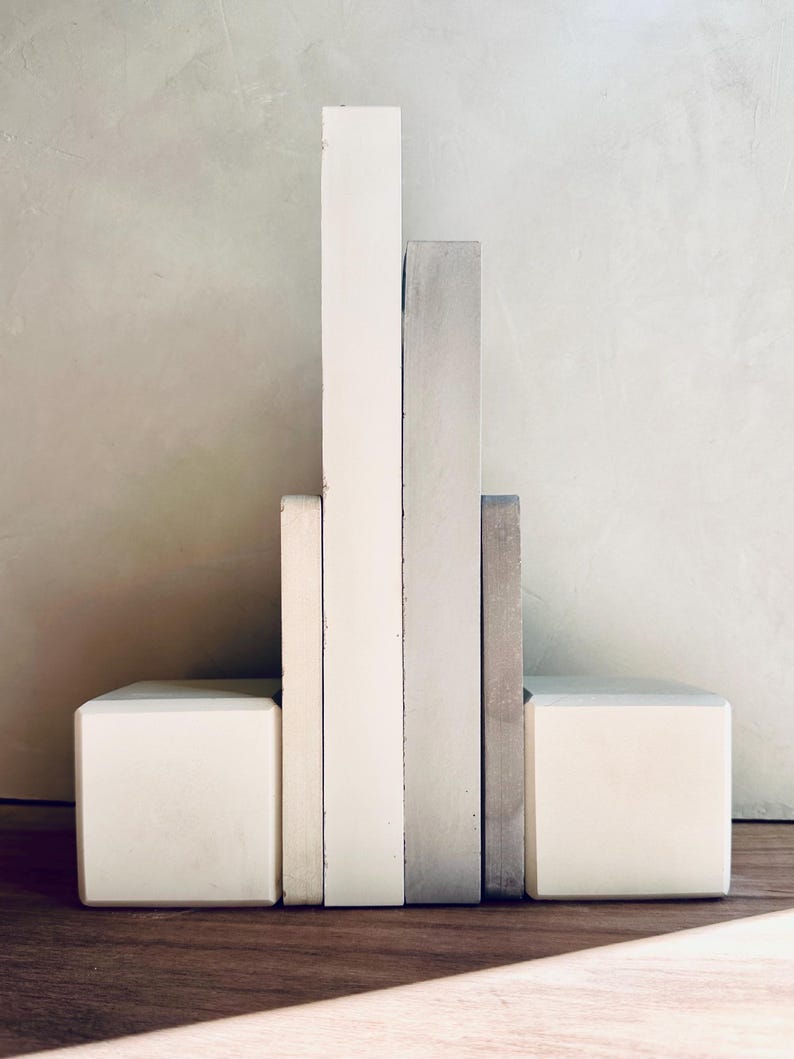 SOLID Concrete Bookends | Minimal Design | Modern Office | Home Decor ...