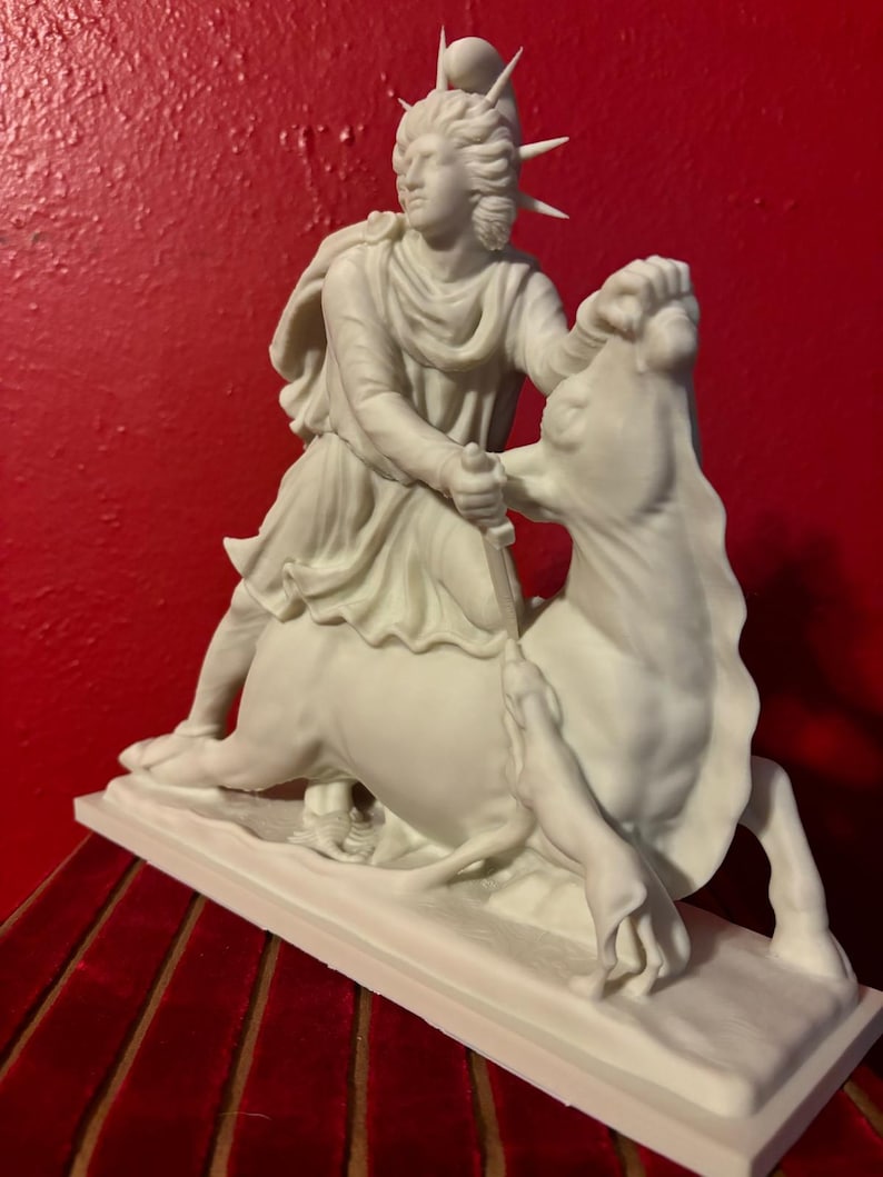 Mithras Statue: Ancient Persian Sun God Sculpture With Solar Rays - Etsy