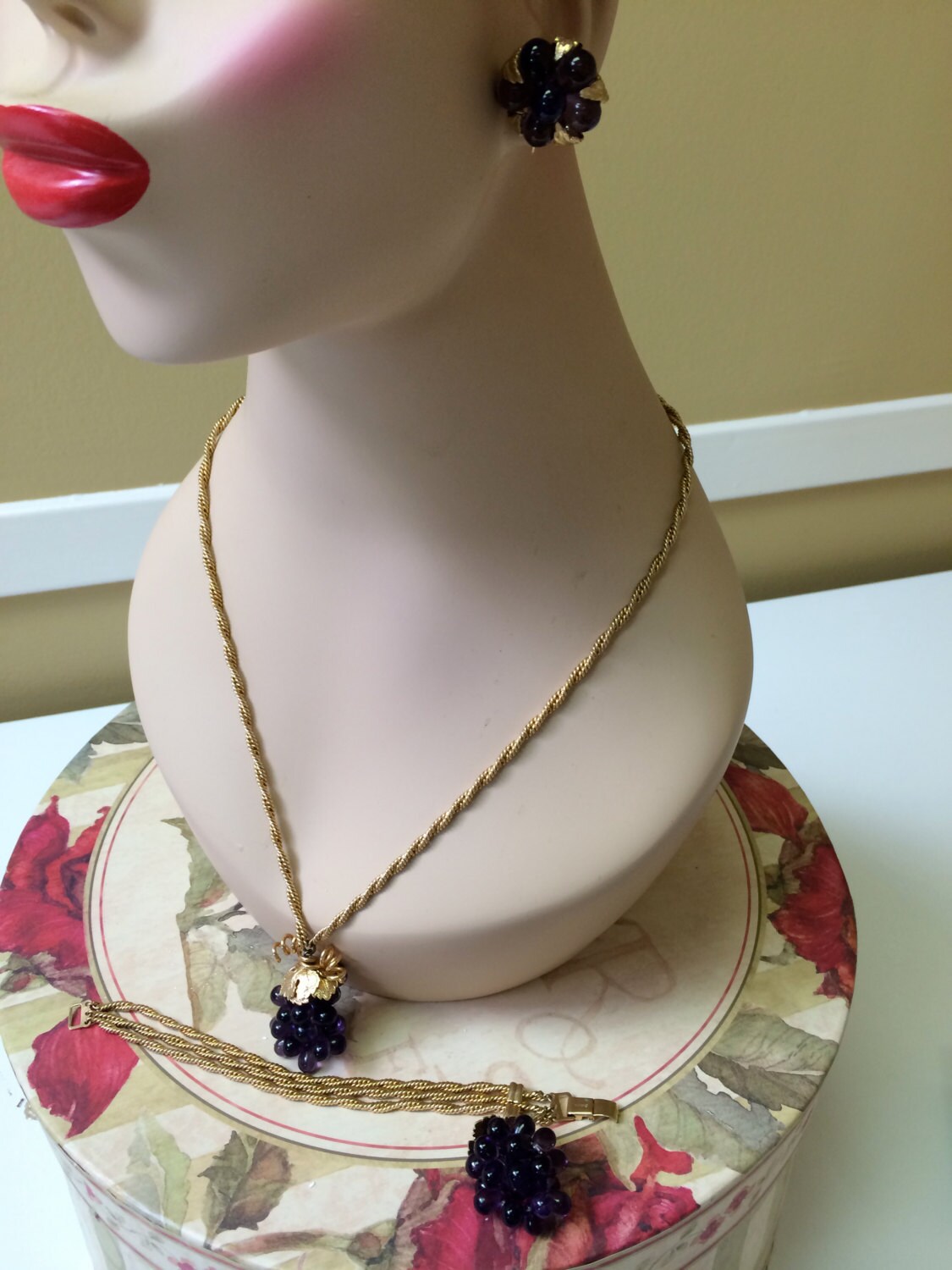 Napier Purple Glass Grape Parure - Etsy