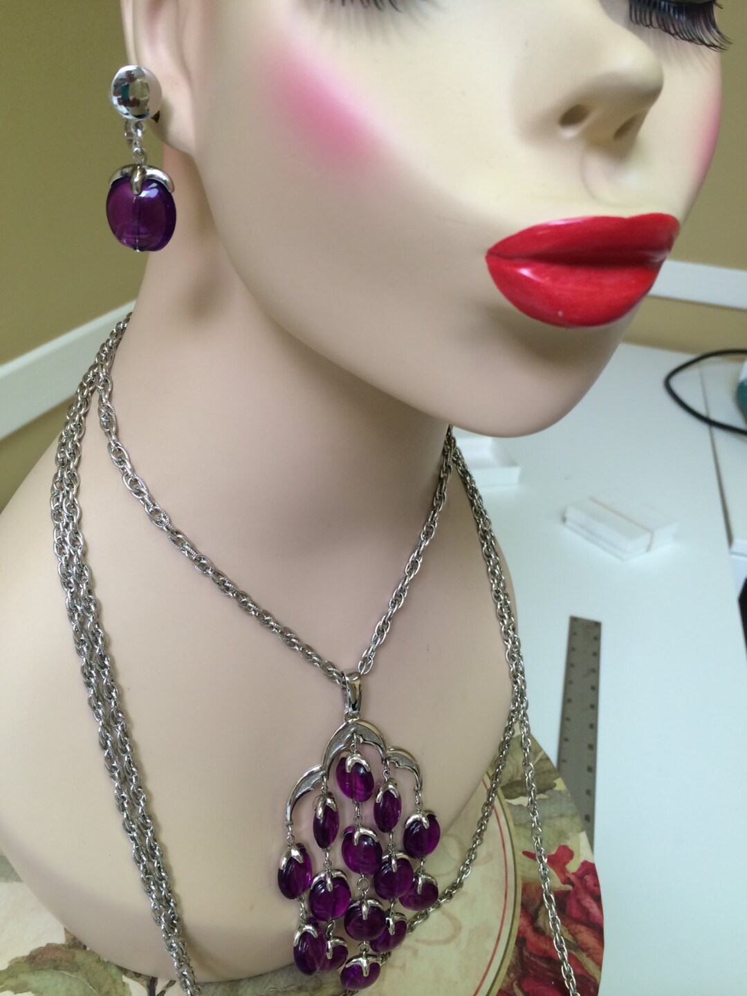 Trifari Waterfall Parure-necklace and 2 Sets of Earrings. - Etsy