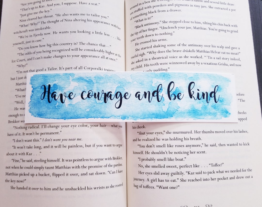 Have Courage and Be Kind Watercolor Bookmark, Cinderella, Gift for ...