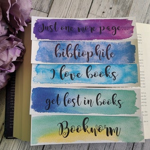 Bibliophile Watercolor Bookmark, Bookstagram, Booklover Bookmark ...