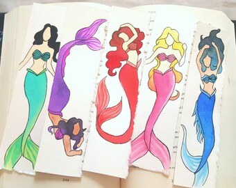 A Part of Your World Mermaid Watercolor Bookmark Fairytale - Etsy
