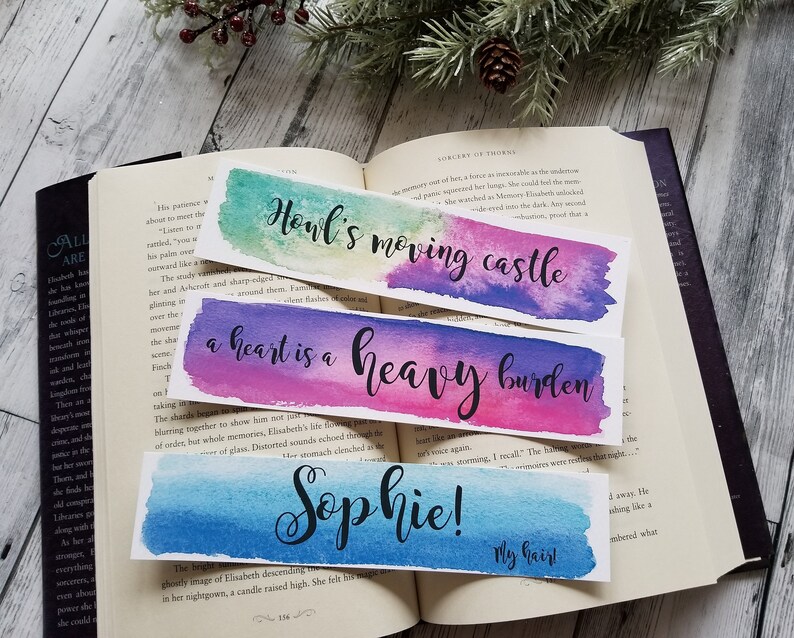 Howl's Moving Castle Watercolor Bookmark Howl's - Etsy