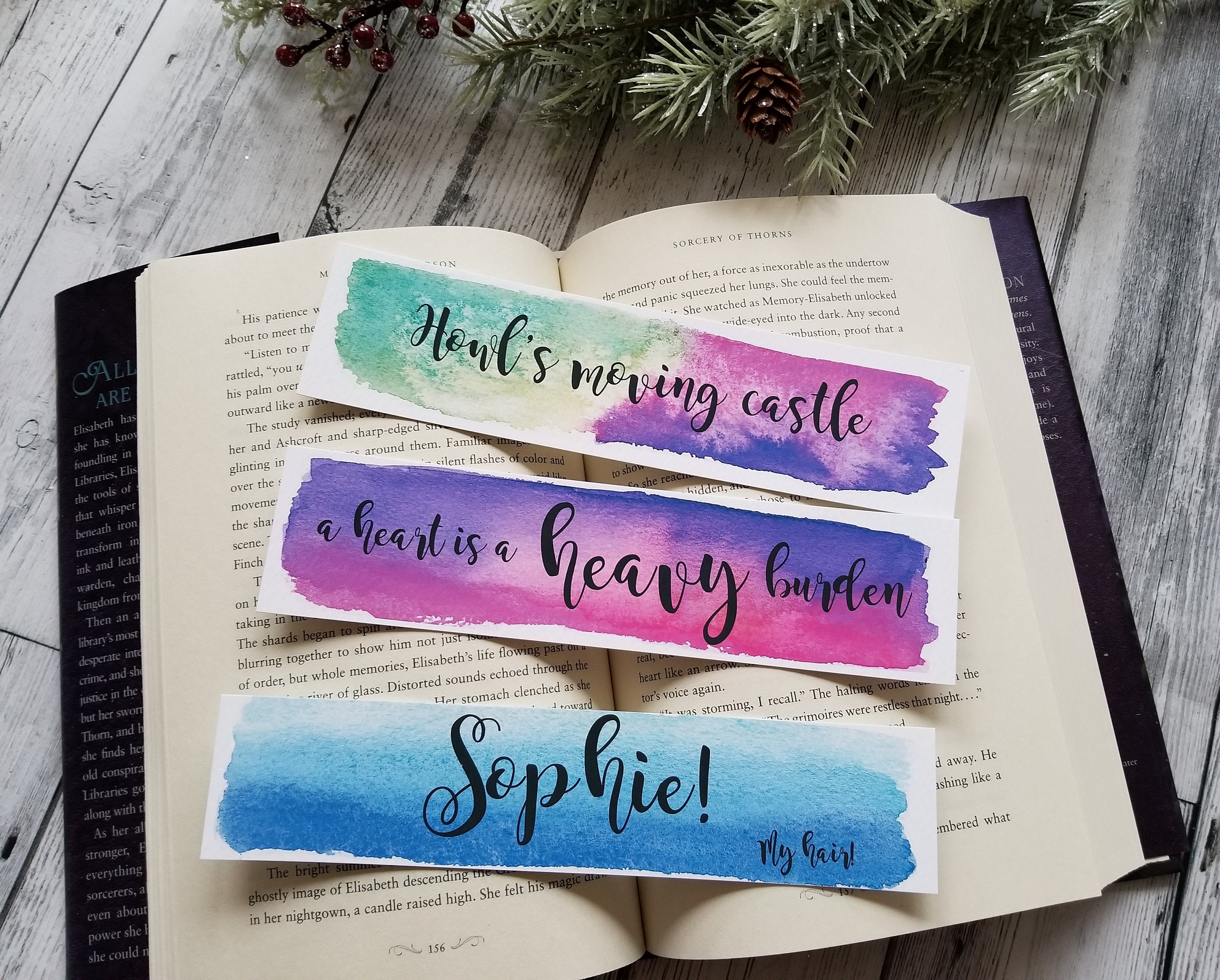 Howl's Moving Castle Watercolor Bookmark Howl's - Etsy