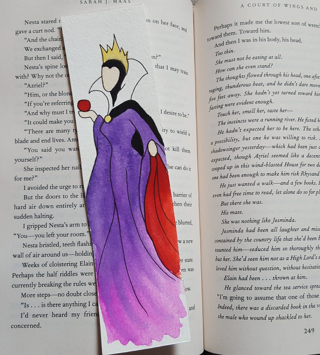 Evil Queen Minimalist Watercolor Bookmark - Etsy